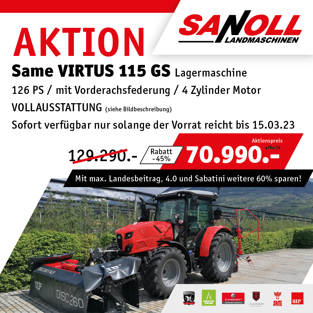 Aktion Same Virtus 115 GS | Sanoll Neumarkt | Landmaschinen in Südtirol